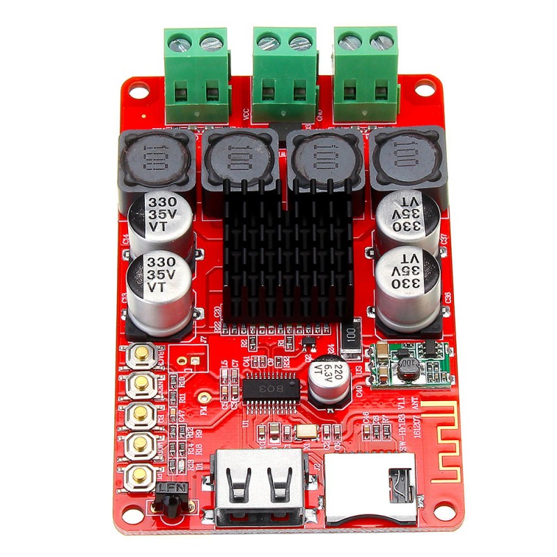 RER - MODULE AMPLI 2X50W BLUETOOTH usb +sd 8-25V 5a max